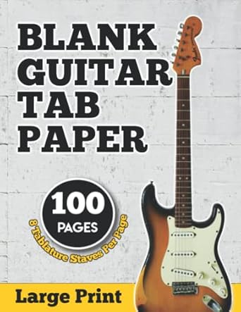 Large Print Guitar Tablature Paper (Unbranded): Perfect for guitar ...