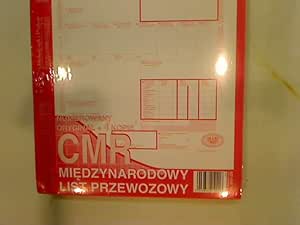 CMR: International consignment note (pre-numbered), A4, (original+4 ...