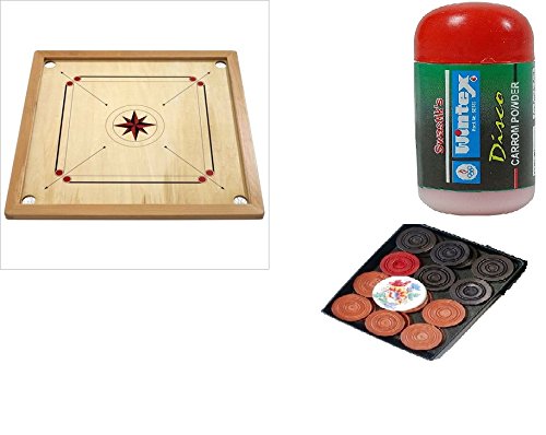 Klapp Cut Pocket Carrom Board with Coins,Striker & Wintex Disco 1 Pc ...