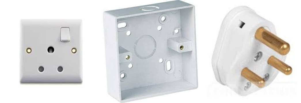 ABBASALI 15Amp Switch Socket With 3x3 Pvc Box & Top Plug 4 : Amazon.in ...
