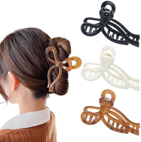 Amazon.com: Tobeffect Bow Hair Claw Clips for Women, 6 Pcs Plastic Cute ...