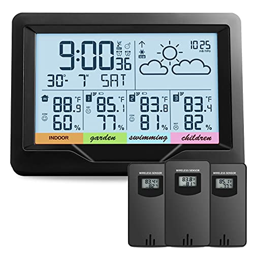 Weather Station Wireless Indoor Outdoor Thermometer Digital Atomic ...