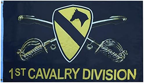 Amazon.com : Trade Winds 1st Cavalry Division with Swords Black Premium ...