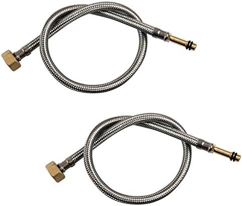Pack of 2 Flexible Pipe Tap Connector Stainless Steel Braided Hose M10 ...