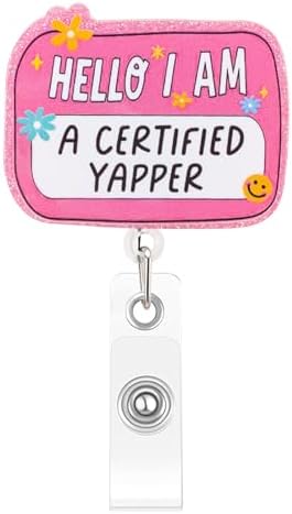 Amazon.com : Kimoli Funny Nurse Badge Reel Pink Cute Badge Reel with ...