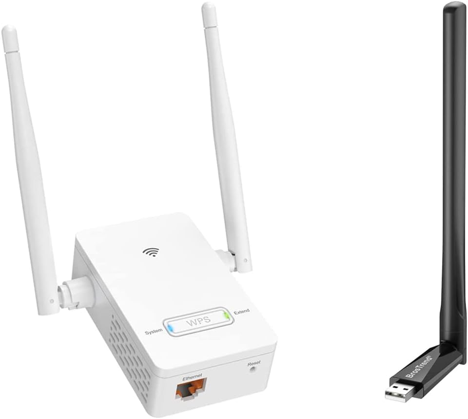 Amazon.com: BrosTrend Universal WiFi to Ethernet Adapter, 300Mbps on 2 ...