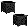 Amazon.com : Lattice Design Planter Box 2-Pack – 14.75-Inch Decorative ...