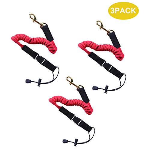 WDAM Adjustable Bungee Leash Strap Kayak Paddle Leashes with Quick ...