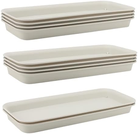MUKCHAP 10 PCS 36.5 x 14 x 3cm Beige Rectangular Plant Drip Tray ...