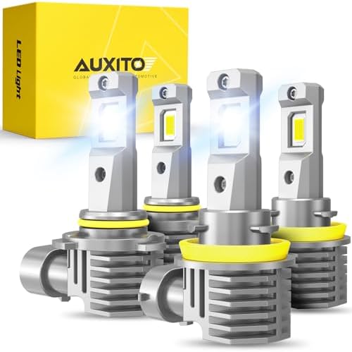 AUXITO 9005/HB3 H11/H8/H9 LED Headlight Bulbs Combo, 400% Brighter ...