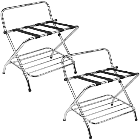 Amazon.com: Kings Brand Furniture - Chrome / Black Metal Foldable High ...