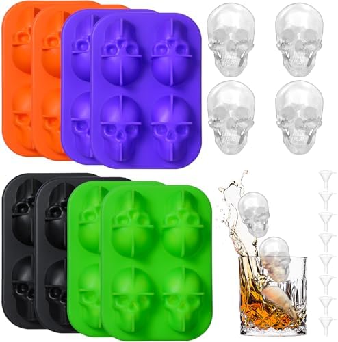 Amazon.com: Webake Skull Ice Cube Mold 3D, 10-Cavity Skeleton Head ...