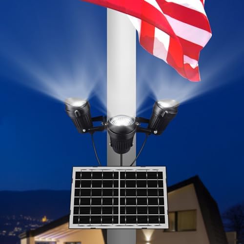 Amazon.com: Flag Pole Light Solar Powered 4000 Lumen Brightest Solar ...