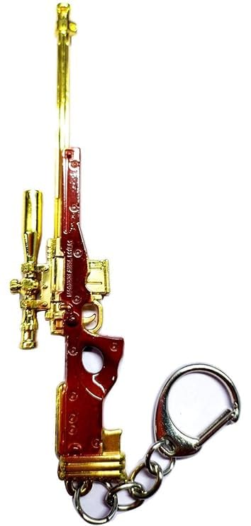 Lord's Town Pubg AWM Gun Keychain, Red and Gold AWM Snipers Key Rings ...