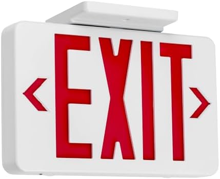 Exit Sign Red LED With Emergency Lights, Two LED Adjustable Head ...