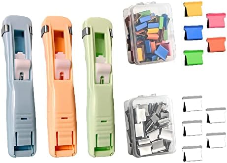 Amazon.com : Reusable Push Clip Stapler, 3 Pcs Clam Clip Dispensers ...