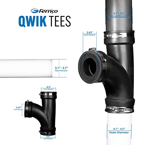 Snapklik.com : Fernco 4 Flexible PVC Tee