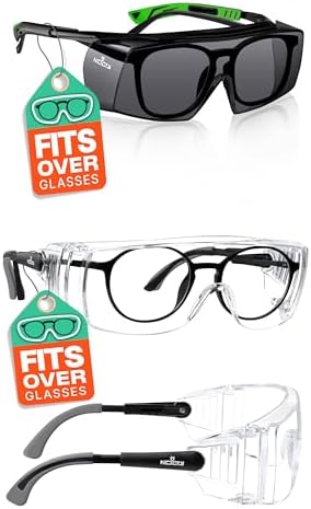 NoCry Tinted Safety Glasses Over Eyeglasses with Anti Scratch ...