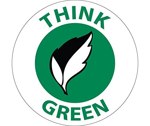 NMC National Marker Corp. HH97 Think Green (Graphic) Hard Hat Emblem, 2 ...