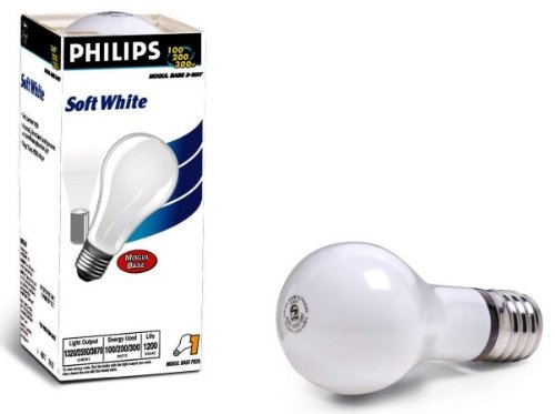Phillips 367342 100/200/300 Watt Soft White 3 Way Light Bulb for sale ...