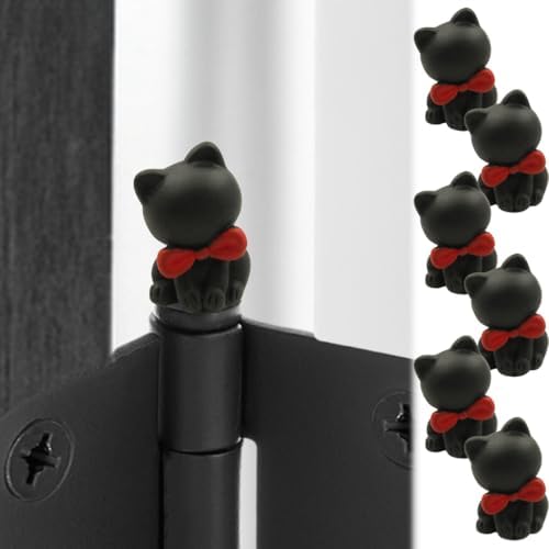 Black Cat Hinge Head Set of 6 - Door Hinge Heads Decorative Topper ...