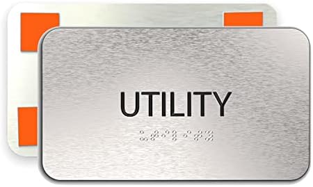 Amazon.com : ADASigns Utility Room Sign 7”x4” - Durable Brushed ...
