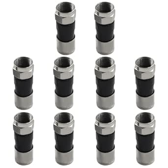 Amazon.com: Piutouyar 10 Pcs RG6 Compression Connectors, Black F Type ...