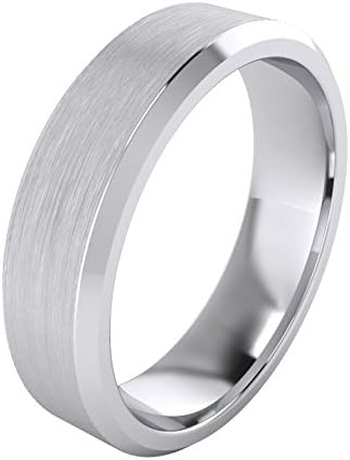 Heavy Solid Sterling Silver 6mm Flat Court Shape Matt Centre Polished ...