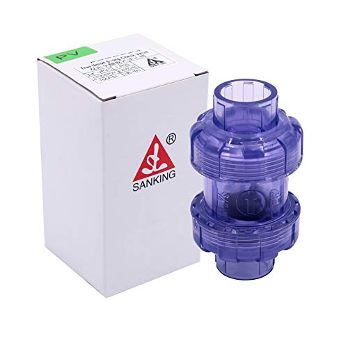 Check Valves 3/4 inch, UPVC True Union Swing Check Valves 3/4’’, Clear ...