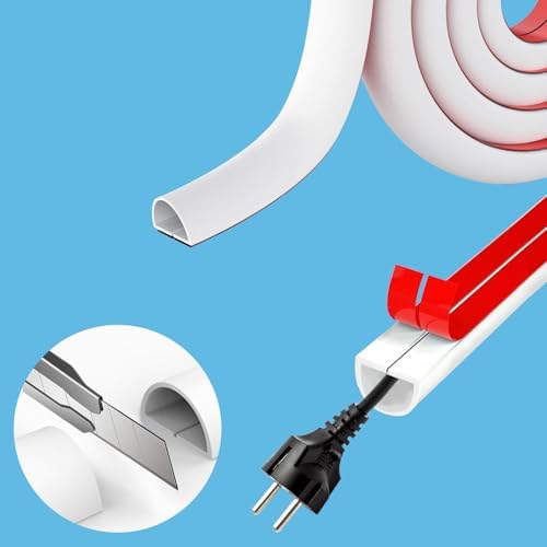 3 Meter Mini Kabelkanal Selbstklebend, Flexibel Halbrund, Kabelschutz ...
