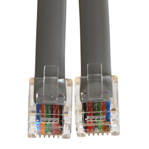 RJ11 6P6C Modular Flat Phone Cable Silver 25 Feet : Amazon.in: Electronics