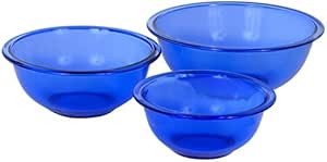 Amazon.com: Pyrex Prepware 3-Piece Mixing Bowl Set, Cobalt: Home & Kitchen