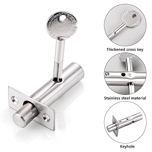 DXLing 2 Sets Door Security Rack Bolt Stainless Steel Door Bolts with 2 ...