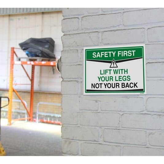Buy Safety First - Lift with Your Legs not Your Back Sign Sticker ...