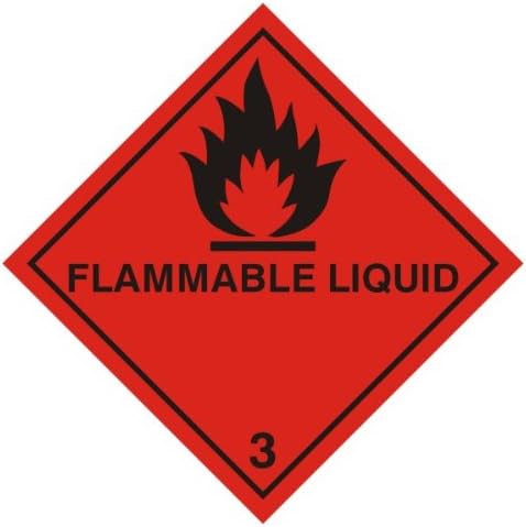 Hazard Sign - Flammable Liquid Sticker (Diamond) 100x100mm : Amazon.co ...