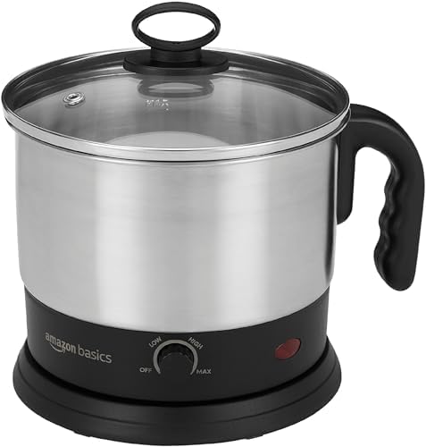 amazon basics Stainless Steel Electric Multipurpose Kettle | for ...
