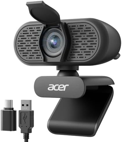 Amazon.com: Acer 1080p Webcam USB Plug and Play Webcam for PC with ...