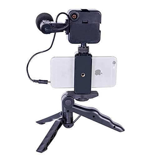 Vlogging Kit for Video Making, Mic, Mini Tripod Stand, LED Light ...