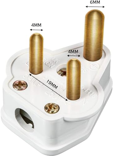 5 Amp Round Pin Plugs Mains Plug 3 Pin Lighting Plugs White Round 3 Pin ...