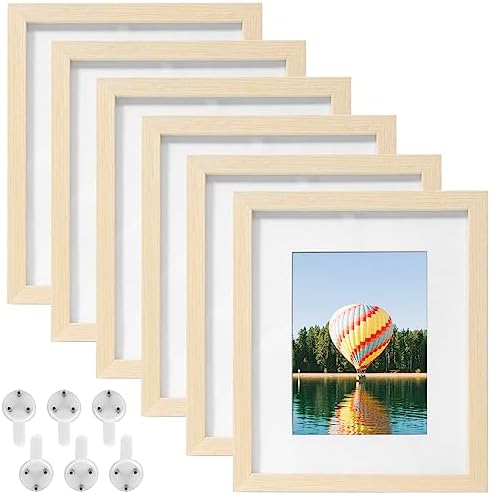 Amazon.com - Kilarero 8x10 Picture Frame Set of 6, Solid Oak Wood ...