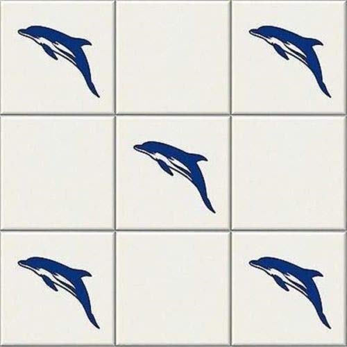 24 x Dolphin Vinyl Tile Transfers, Sticker Decal for Bathroom decor ...