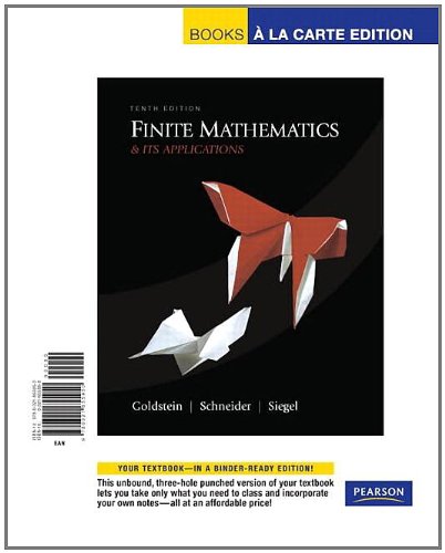 Finite Mathematics & Its Applications: Books a La Carte: Goldstein ...