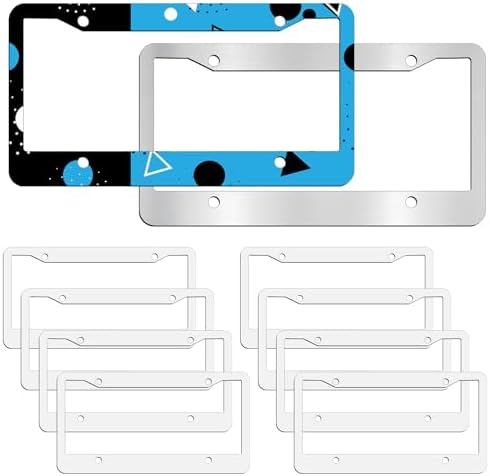 Amazon.com: OKBA 10 pcs Sublimation License Plate Frame Blanks,White ...