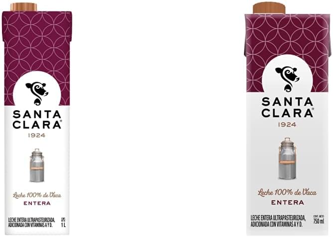Santa Clara 12 Pack Leche Entera 1 Lt cada uno + 6 Pack Leche Entera ...