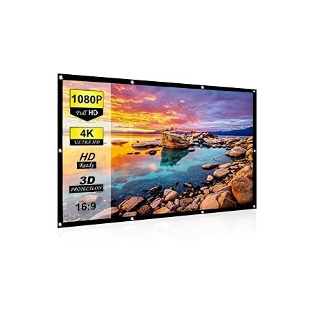 Amazon.com: Nell Zimi 60 inch Projector Screen 16:9 HD Foldable Anti ...