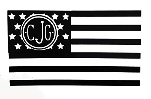 Amazon.com: Custom American Flag Monogram Decal - Personalized Initial ...