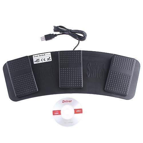 DecentGadget PC USB Foot Control Keyboard Action Switch Pedal HID ...