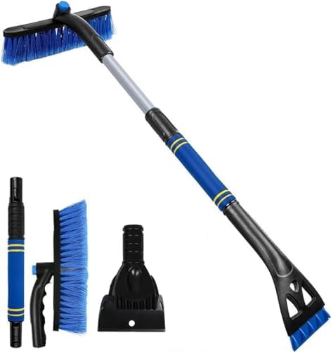 31'' Extendable Car Ice Scraper Snow Brush with Squeegee, Detachable ...