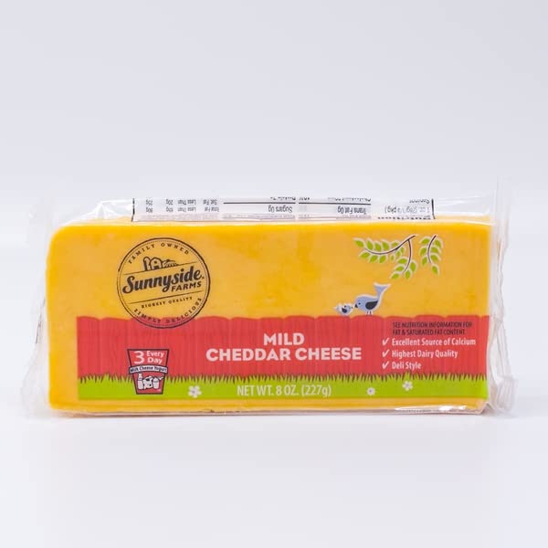 Amazon.com: Sunnyside Farms, Deli Style Mild Cheddar Cheese Block, 8 Fl ...