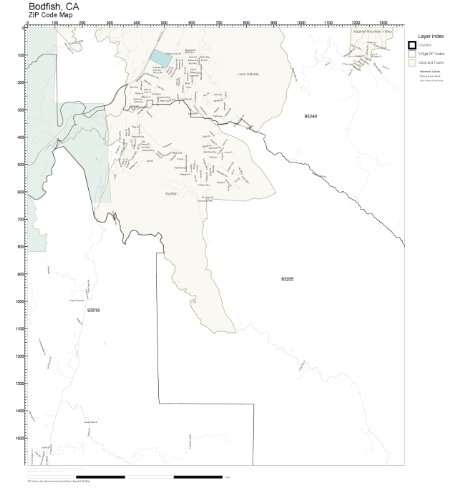 ZIP Code Wall Map of Bodfish, CA ZIP Code Map Not Laminated: Amazon.com ...
